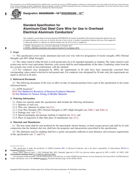 ASTM B502/B502M-10e2 - Standard Specification for Aluminum-Clad Steel ...
