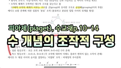 수 개념의 조작적 구성 피아제 관점 설명 집합의 가법 군성체 비대칭적 추이관계 Youtube