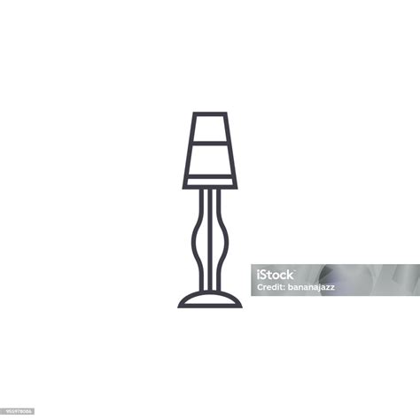 램프 스탠드 벡터 라인 아이콘 기호 그림 배경 편집 가능한 선 가구에 대한 스톡 벡터 아트 및 기타 이미지 가구 가정 생활 가정의 방 Istock