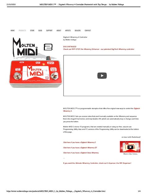 Molten Midi 2™ Digitech Whammy 4 Controller Footswitch With Tap Tempo