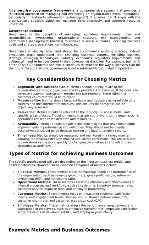 Enterprise Governance Framework An Enterprise Governance Framework Is A Comprehensive System