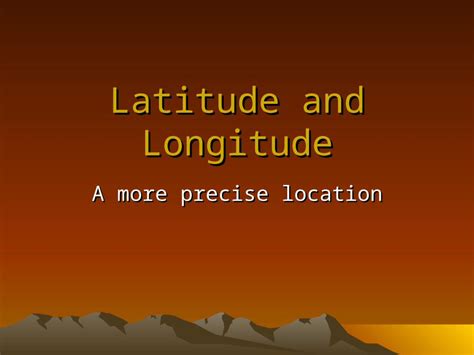 ppt latitude and longitude a more precise location the basics a
