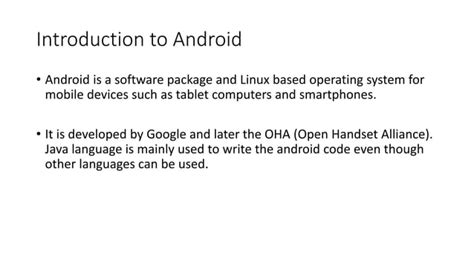 Introduction To Androidpptx Operating Systems Computer Software And Applications