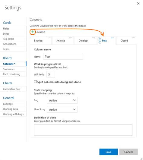 보드의 열 관리 Azure Boards Microsoft Learn