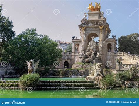 Close Up Of The Cascada Monumental In The Parc De La Ciutadella In