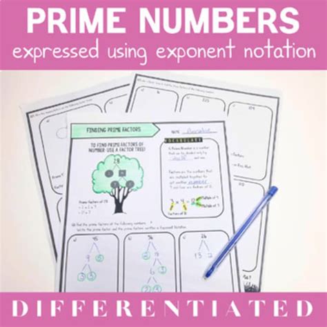 Prime Factorization Using Factor Trees Differentiated And Digital Worksheets