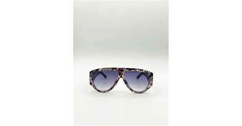 Svnx Oversized Rounded Sunglasses In Blue Lyst Uk