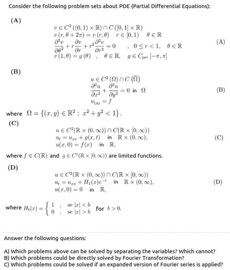 Solved Consider The Following Problem Sets About Pde