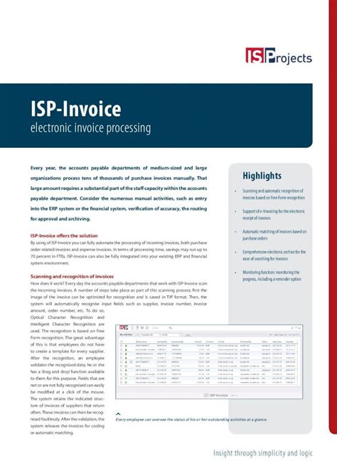 pdf isp invoice isprojects · isp invoice offers the solution by