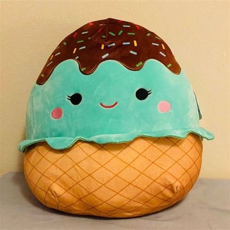 Nwt Squishmallows Maya The Ice Cream 12 Plush Pillow Mint Ice Cream Design