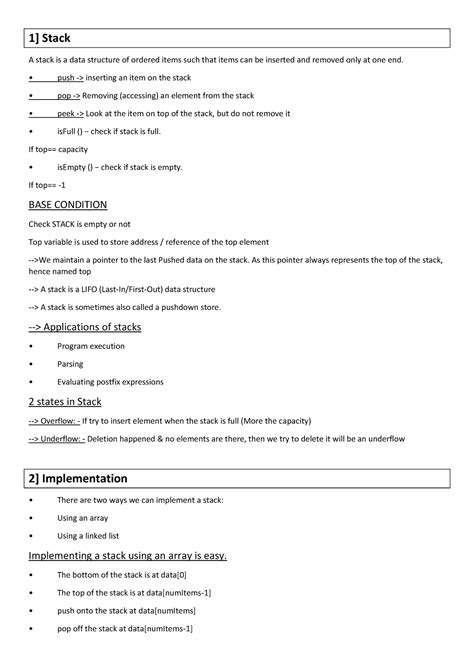 Stack Andqueue Lecture Notes 17 1 Stack A Stack Is A Data Structure Of Ordered Items Such