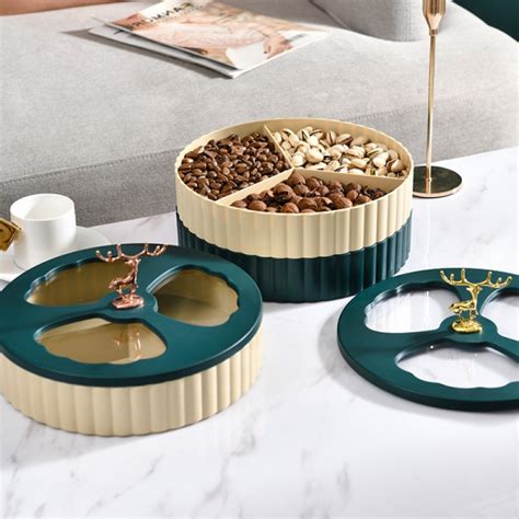Khay đựng Bánh Kẹo Tết Hình Hươu Vàng Phong Cách Sang Trọng Khay Mứt