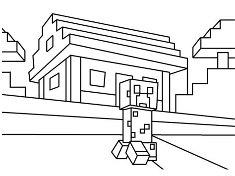 Creeper Minecraft Coloring Pages