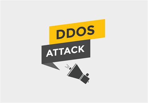 Ddos Attack Text Button Ddos Attack Speech Bubble Ddos Attack Text Web Template Vector