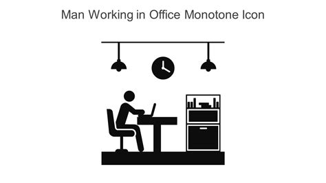 Man Working In Office Monotone Icon In Powerpoint Pptx Png And Editable Eps Format PPT Presentation