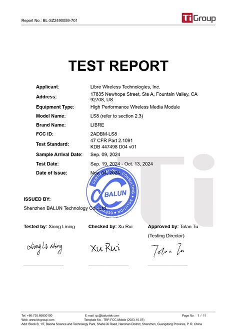 Libre Wireless Technologies Inc Device Database
