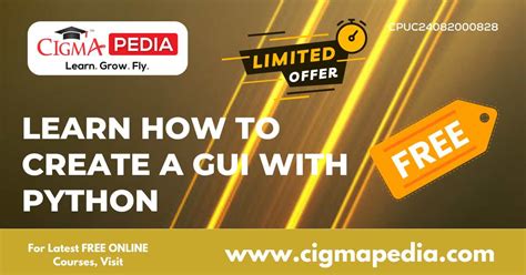 Learn How To Create A GUI With Python Free Udemy Course CIGMA Pedia