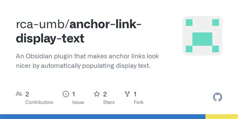 Github Rca Umbanchor Link Display Text An Obsidian Plugin That Makes Anchor Links Look Nicer