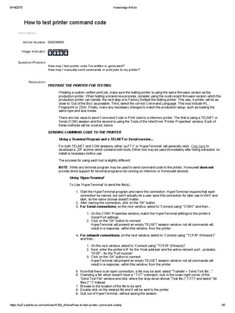 Kcs How To Test Printer Command Code Pdf Port Computer Networking Printer Computing