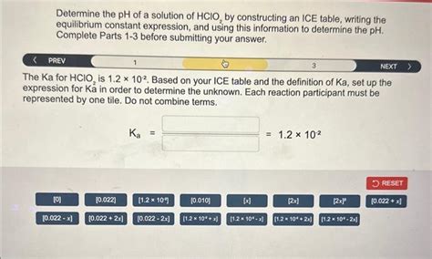 Solved Determine The Ph Of A Solution Of Hclo2 By
