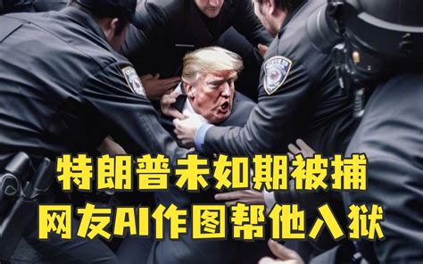 特朗普未如期被捕，热心网友用ai作图帮他入狱 观察者网 观察者网 哔哩哔哩视频