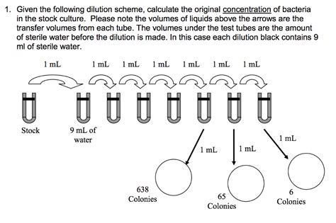 Solved Given The Following Dilution Scheme Calculate The