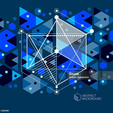 큐브 및 줄으로 만든 엔지니어링 기술 어두운 파란색 벡터 3d 벽지 엔지니어링 시스템 추상적인 기술 배경 그림입니다 추상적인 기술 배경입니다 0명에 대한 스톡 벡터 아트 및