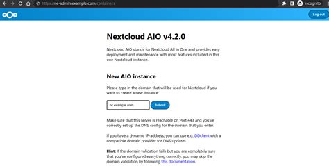 Install Nextcloud Aio With Docker Help Home For Newbies Virtualmin Community