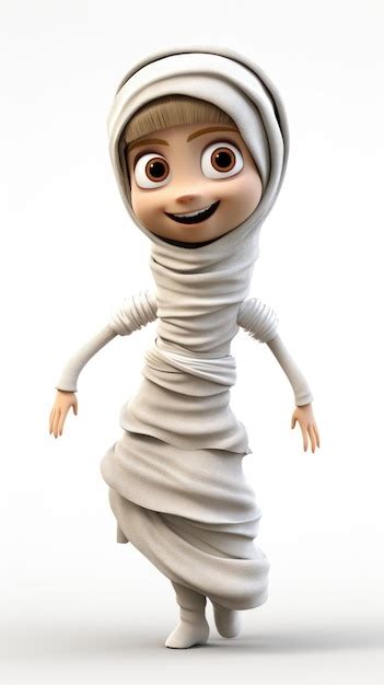 Premium Ai Image Halloween Costume For Girl 3d Cartoon Mummy