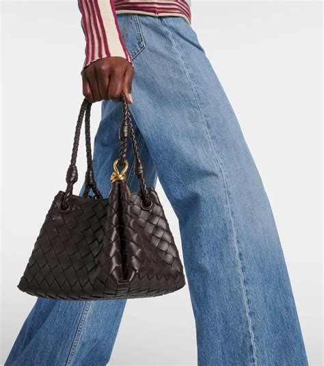 Bottega Veneta Andiamo Parachute Small Intrecciato Leather Shoulder Bag