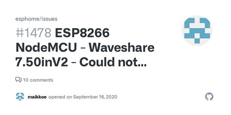 ESP8266 NodeMCU Waveshare 7 50inV2 Could Not Allocate Buffer For