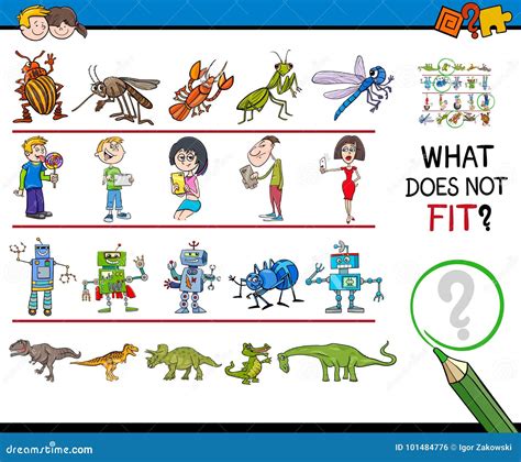 Wrong Picture In Row Cartoon Game Stock Vector Illustration Of Character Puzzle 101484776