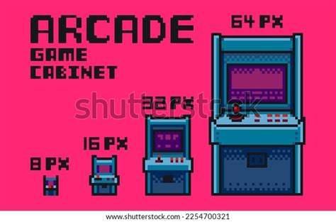 Pixel Art Retro Arcade Game Cabinet Stock Vector Royalty Free Shutterstock