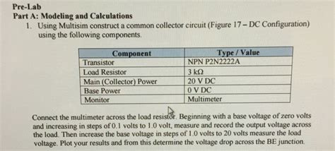 Solved Part A Modeling And Calculations Using Multisim Chegg Com