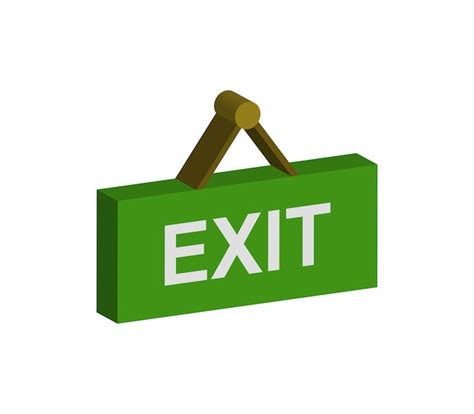 Premium Vector Three Dimensional Exit Sign