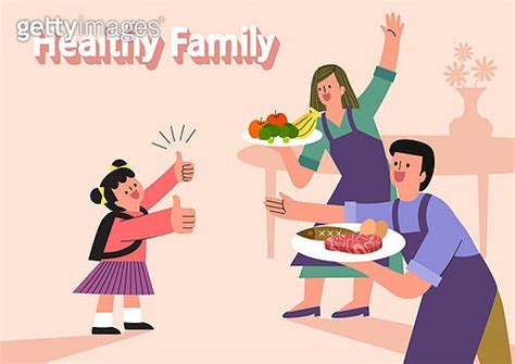 가족 건강한생활 주제 영웅 컨셉 건강관리 주제 면역력 부부 요리하기 음식준비 엄지손가락 손가락 육아대디 아빠 이미지 Jv12132138