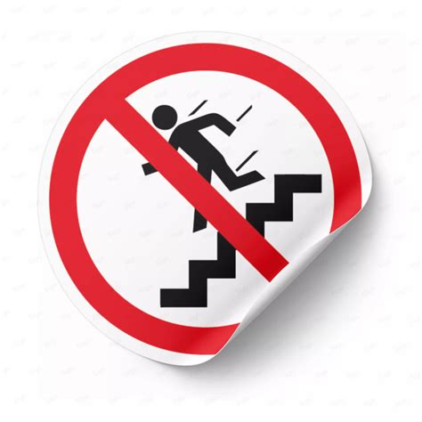 Calcomanía Prohibido Correr Escaleras Sigo