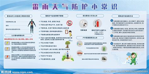 雷雨天气防护小常识设计图 海报设计 广告设计 设计图库 昵图网