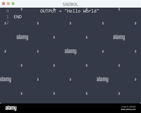 Snobol Language Hello World Program Sample In Editor Window