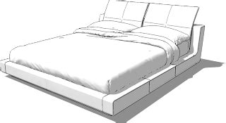SKETCHUP D MODEL DOUBLE BED