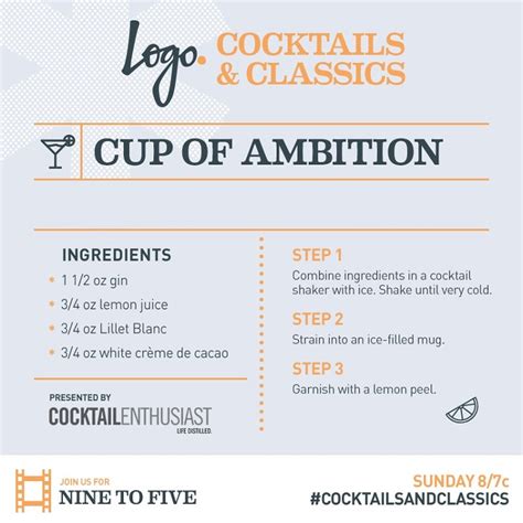 Cocktails And Classics And The Cup Of Ambition
