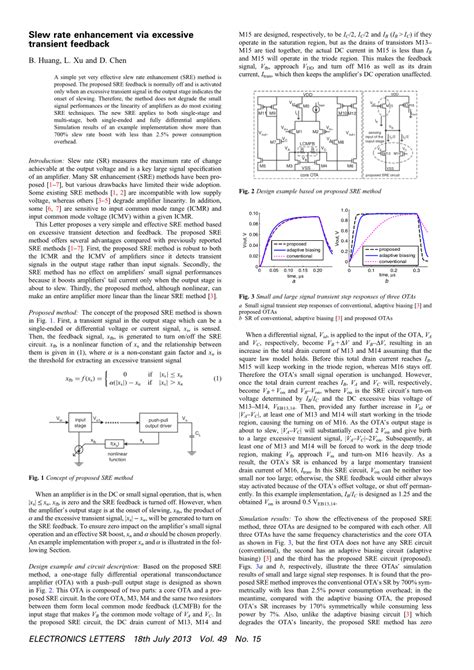 Pdf Slew Rate Enhancement Via Excessive Transient Feedback