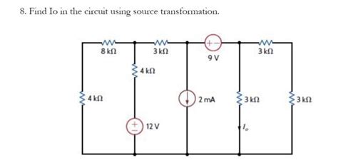 Find Io In The Circuit Using Source Chegg Com