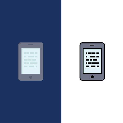 Mobile Read Data Secure E Learning Icons Flat And Line Filled Icon Set