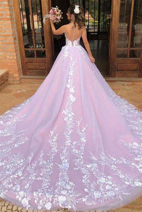 Light Purple Lace Wedding Dress