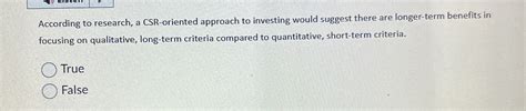 Solved According To Research A Csr Oriented Approach To