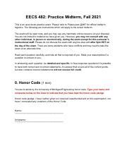 EECS482 F21 Practice Midterm Pdf EECS 482 Practice Midterm Fall 2021 This Is An Open Book
