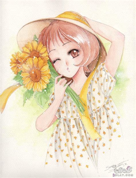 صور انمى مع ازهار 2025 صور انمى مع باقات ورد صور انمى مع ورد روعة