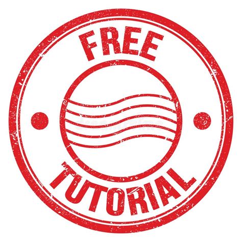 Free Tutorial Text On Red Round Postal Stamp Sign Stock Illustration