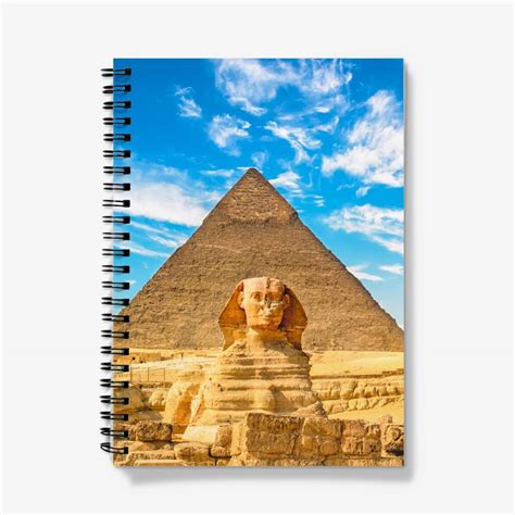 a5 spiral notebook featuring the sphinx and pyramids by giving